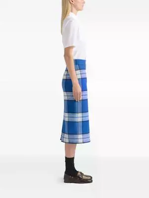 Bally Check-motif Midi Skirt