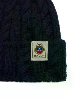 Bally Cable-knit Beanie - Blue