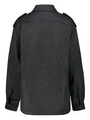 DRHOPE Flap Pockets Shirt Jacket - Grey