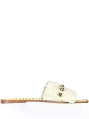 DE SIENA Fringed Studded Sandals - Neutrals