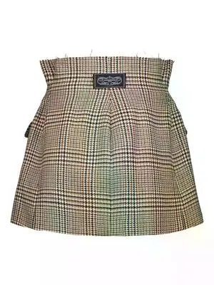 Vetements Houndstooth Double-breasted Mini Skirt