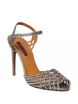 Ralph Lauren Crystal-embellished Snakeskin Effect Sandals
