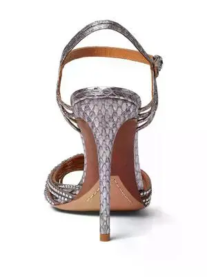 Ralph Lauren Crystal-embellished Snakeskin Effect Sandals