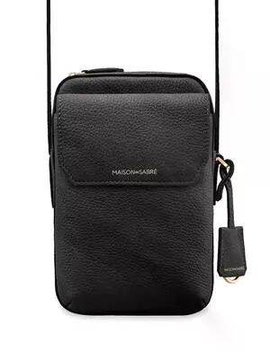 MAISON DE SABRE Leather Zip Phone Pouch - Black