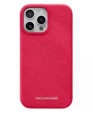 MAISON DE SABRE Iphone 16 Pro Raised Camera Leather Phone Case - Pink
