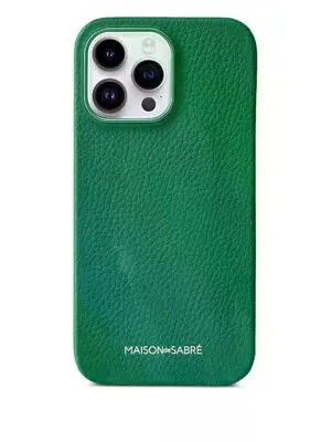 MAISON DE SABRE Iphone 15 Pro Max Leather Phone Case - Green