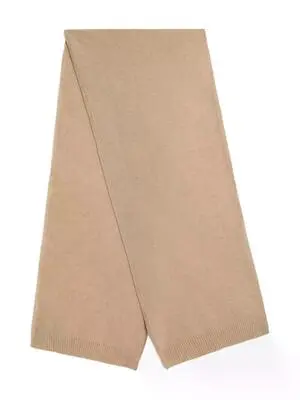 Bally Logo Plain-knit Scarf - Neutrals