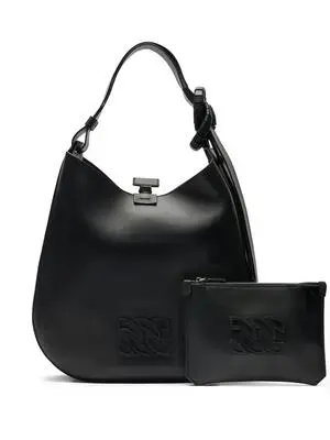 Casadei Vandome Knotted Leather Shoulder Bag