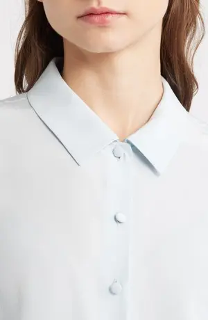FRAME Staple Silk Button-up Shirt - Sky Blue