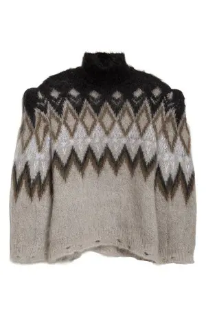 Acne Studios Fair Isle Mohair And Wool-blend Sweater - Multi Grey