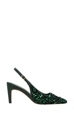 Linea Paolo Cosmo Beaded Slingback Pumps - Green