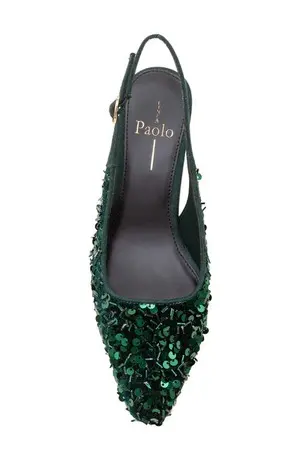 Linea Paolo Cosmo Beaded Slingback Pumps - Green