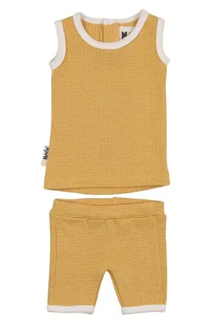 MANIÈRE Waffle Knit Tank & Shorts Set - Honey