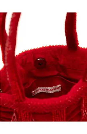 FRANCES VALENTINE Gatsby Mini Beaded & Sequin Velvet Tote Bag - Red