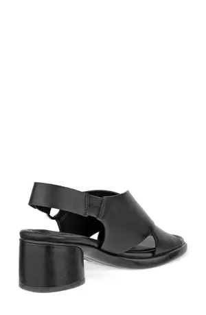 Ecco Cross Strap Slingback Sandal - Black