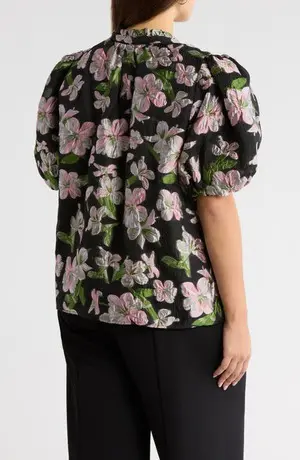 SUGARLIPS Floral Jacquard Top