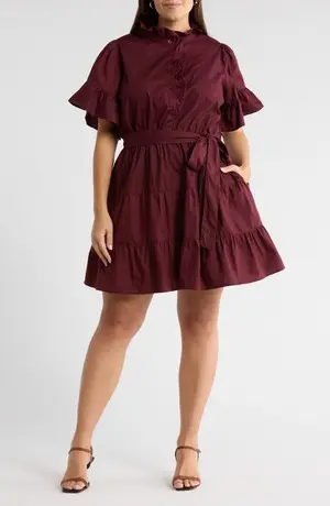 SUGARLIPS Ruffle Tie Waist Dress
