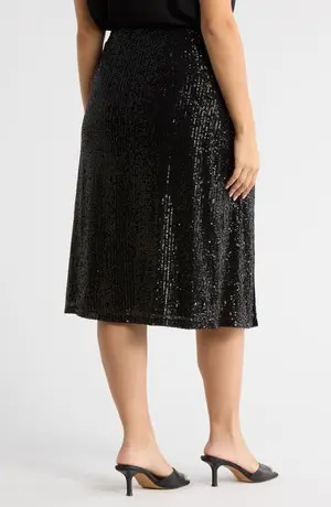 SUGARLIPS Sequin Embellished Midi Skirt