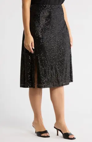 SUGARLIPS Sequin Embellished Midi Skirt
