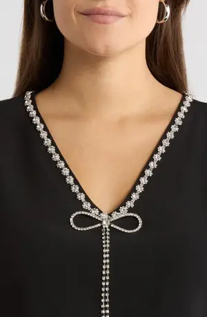 SUGARLIPS Embellished Neck Bow Top