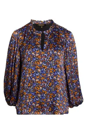 SUGARLIPS Floral Print Tie-neck Top