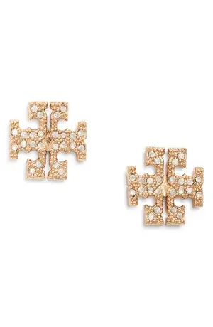 Tory Burch Kira Pavé Stud Earrings - Tory Gold/crystal