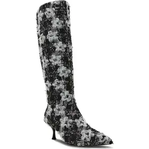 Betsey Johnson Maxxine Knee High Boots - Black/white Multi