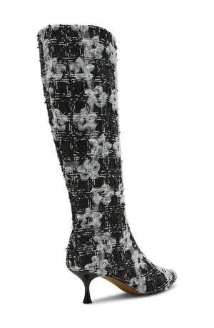 Betsey Johnson Maxxine Knee High Boots - Black/white Multi