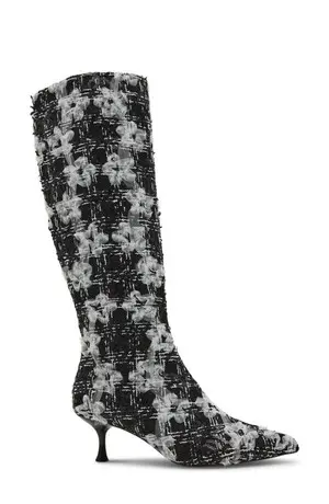 Betsey Johnson Maxxine Knee High Boots - Black/white Multi