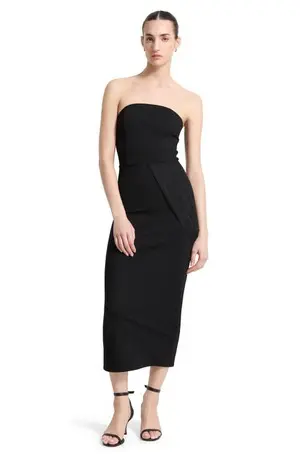 MARCELLA Dianne Strapless Sheath Dress With Removable Scarf