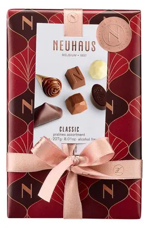 NEUHAUS Ballotin Classic Holidays 18-piece Chocolate Praline Box - Red