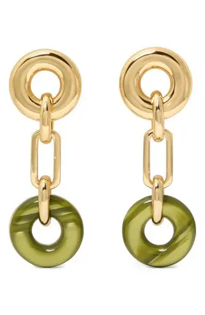Kate Spade New York Interlock Linear Drop Earrings - Light Green