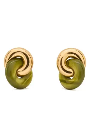 Kate Spade New York Two-tone Interlock Drop Earrings - Light Green