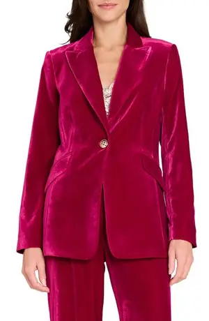 TAHARI ASL Velvet Single Button Jacket