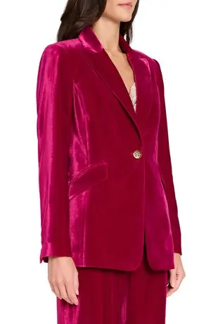 TAHARI ASL Velvet Single Button Jacket