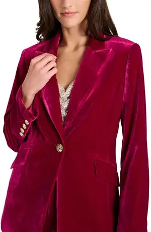 TAHARI ASL Velvet Single Button Jacket