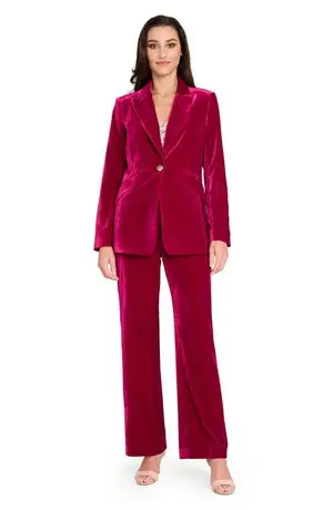 TAHARI ASL Velvet Single Button Jacket