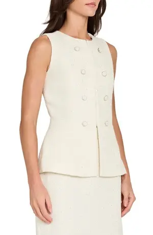 TAHARI ASL Metallic Bouclé Vest