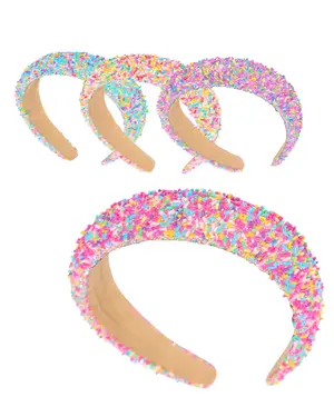 MALIBU SUGAR Confetti Puff Headband - Confetti Bright Pink