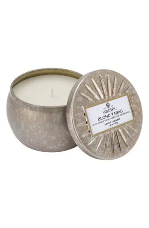 Voluspa Vermeil Mini Tin Candle - Blond Tabac