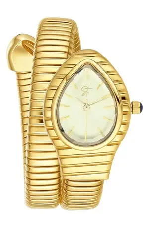 ST. MORAN Serpentine Wraparound Bracelet Watch - Gold