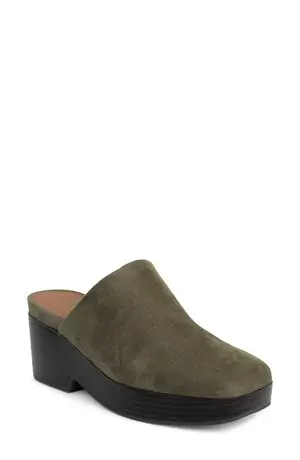 Aerosoles Chata Platform Mule - Dark Olive Faux Suede