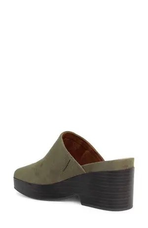 Aerosoles Chata Platform Mule - Dark Olive Faux Suede