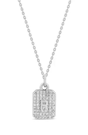SHYMI Mini Pavé Initial Medallion Necklace - Silver
