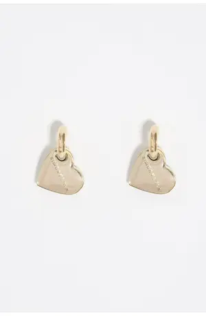 Bimba Y Lola Heart Hoop Earrings - Ivory