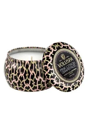 Voluspa Grapefruit Mini Tin Candle - Pink Citron
