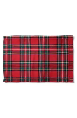 PETITE PLUME Imperial Tartan Plaid Set Of 4 Placemats - Red