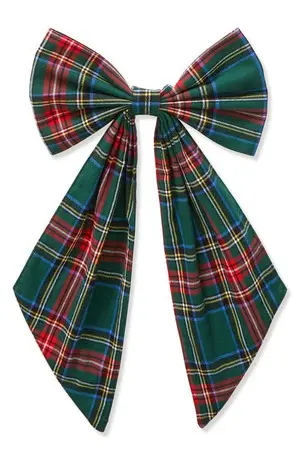 PETITE PLUME Kensington Tartan Cotton Wreath Bow - Green