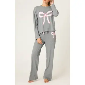 PJ Salvage Holiday Softee Pajamas Heather Dark Charcoal