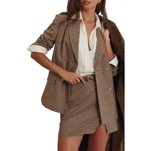LIPSY Check Double Breasted Blazer